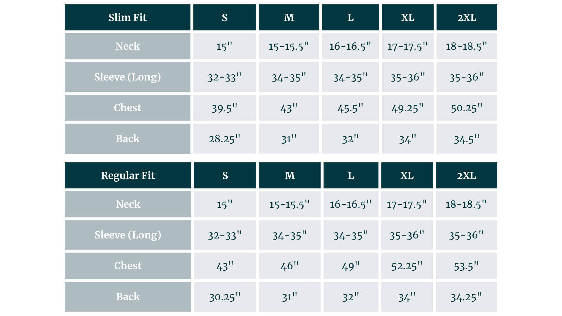 Sizing Guide – Serve Clothing
